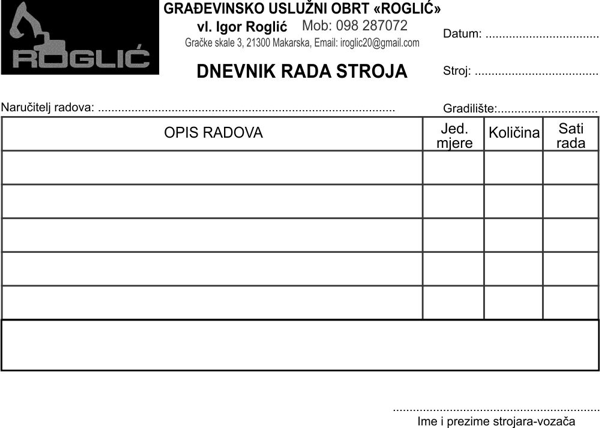 1318 – GUO Roglić – 005-dnevnik rada stroja A5 NCR – NAŠI KUPCI